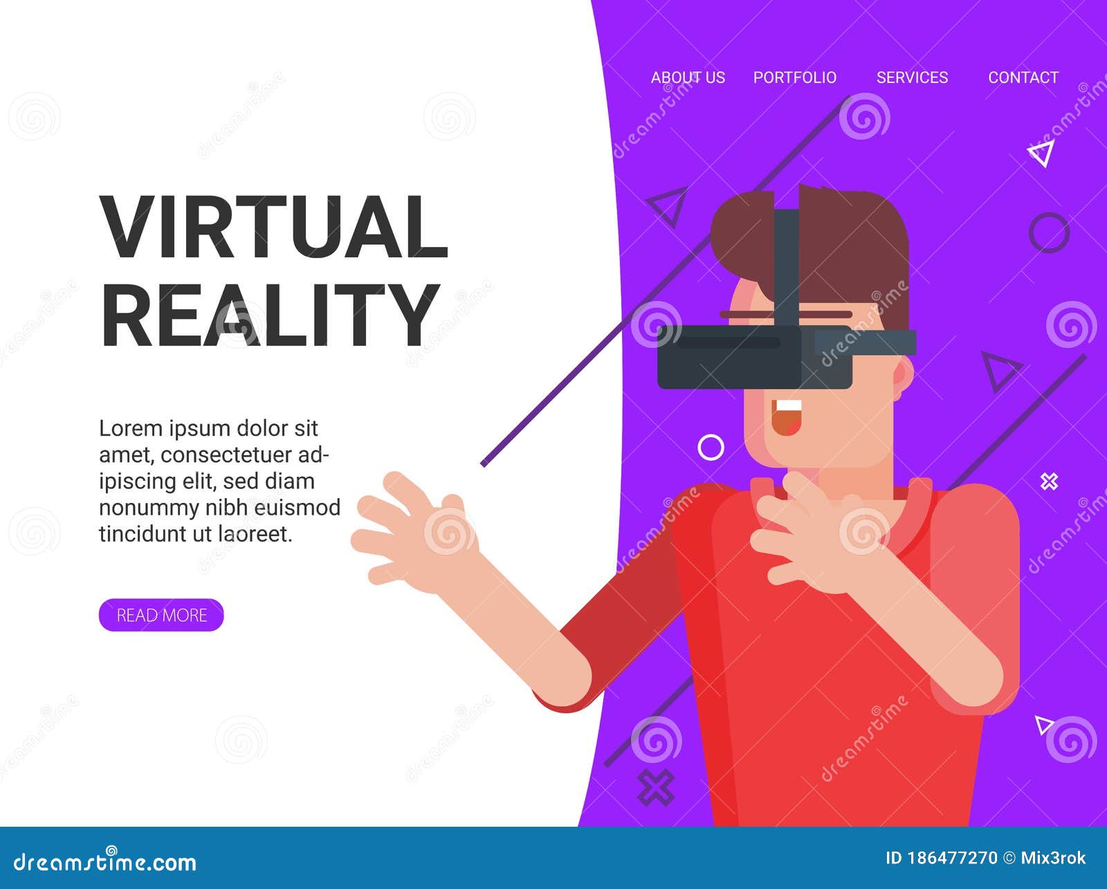 Virtual Reality Poster Flat Illustration Stock Vector - Illustration of ...