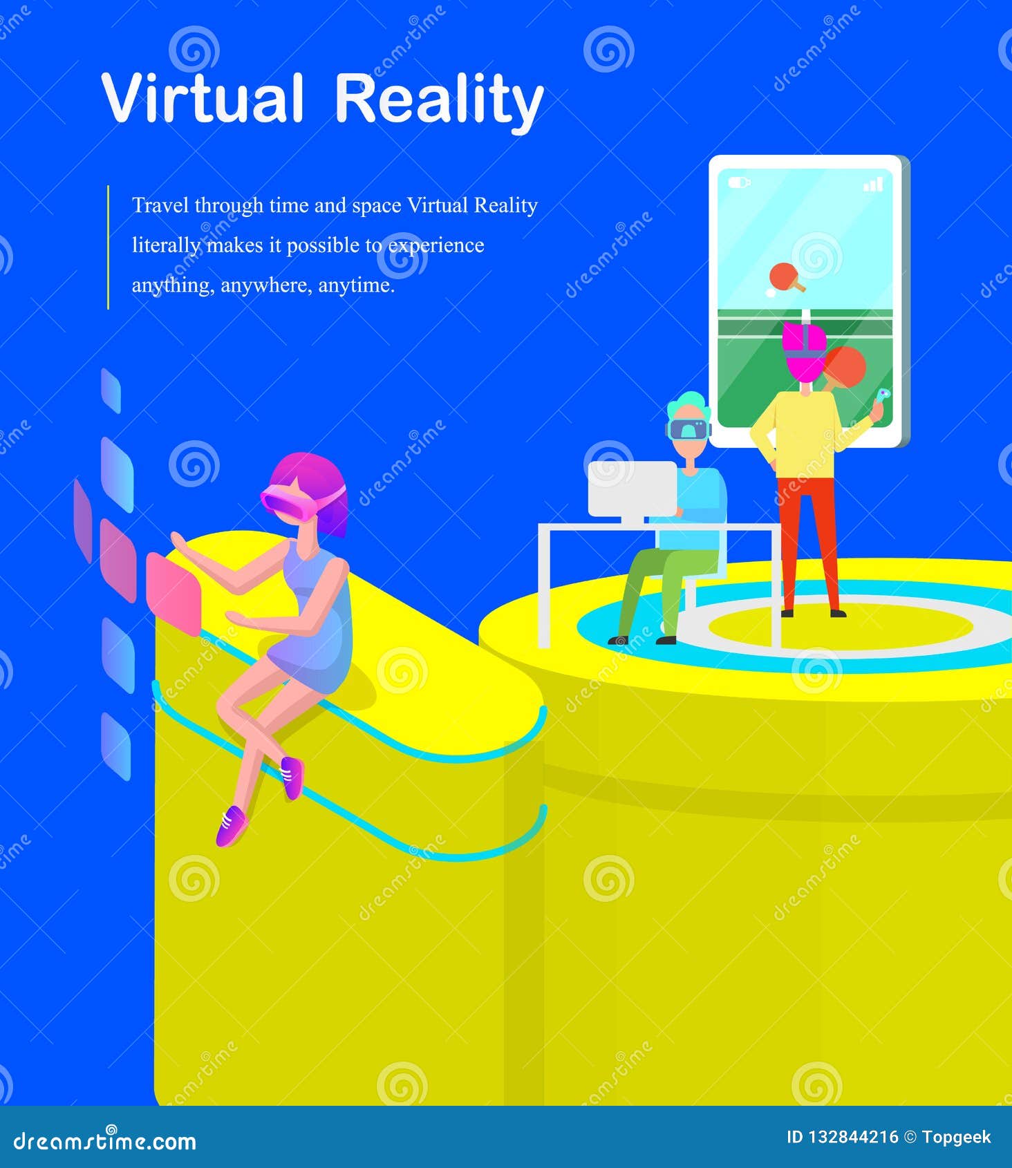 Virtual Reality Poster Text Vector Illustration Stock Vector ...