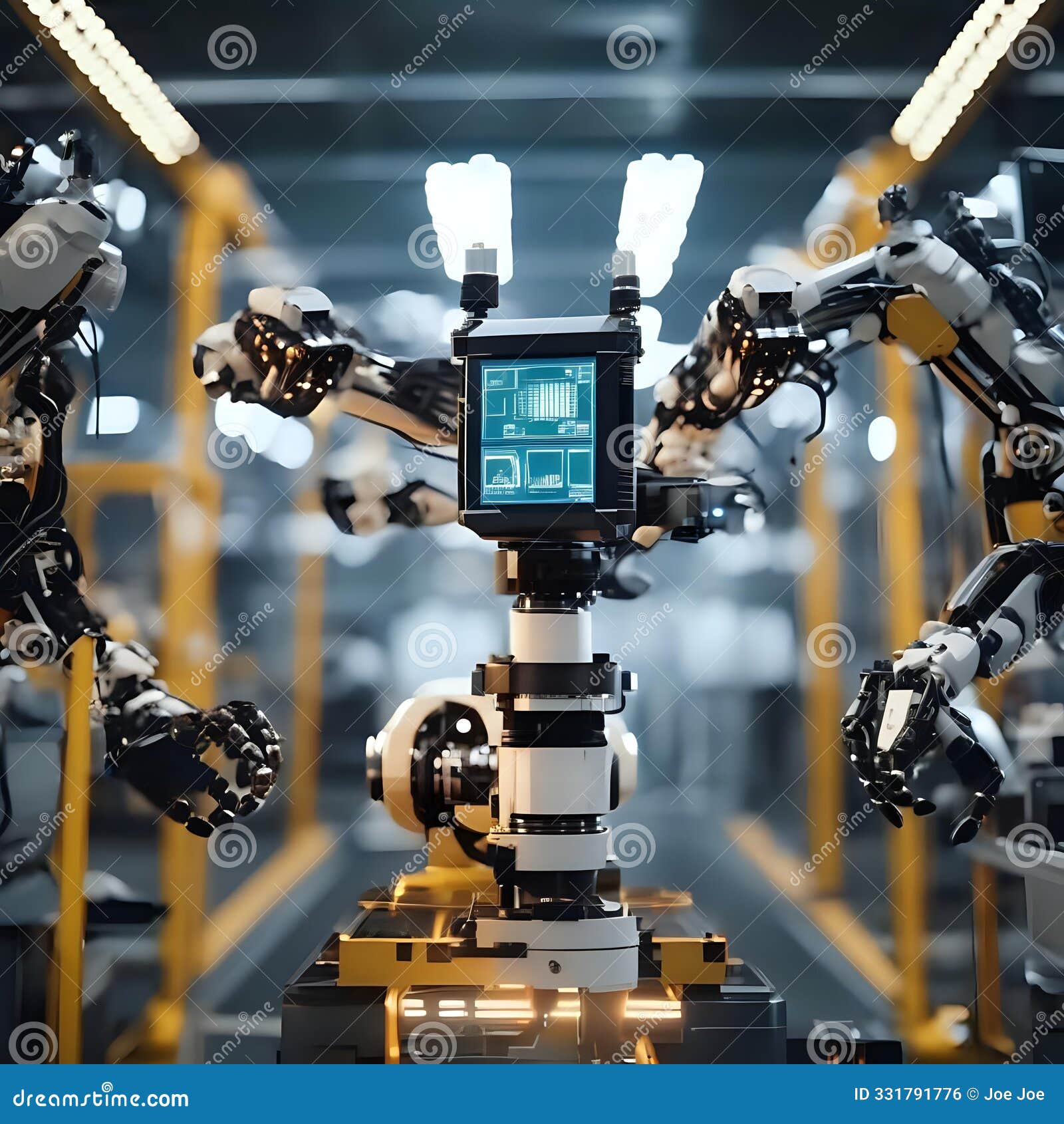 Virtual Reality in Robotics Engineering Stock Illustration ...