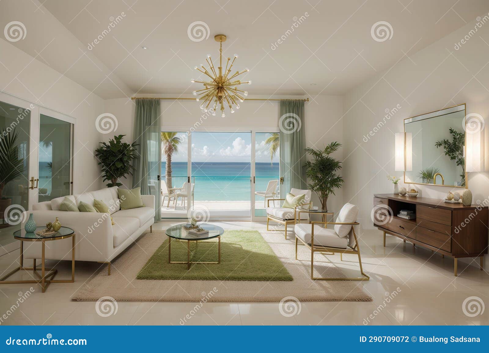 Showcasing Interior Design in Style Pristine Paradise Stock ...