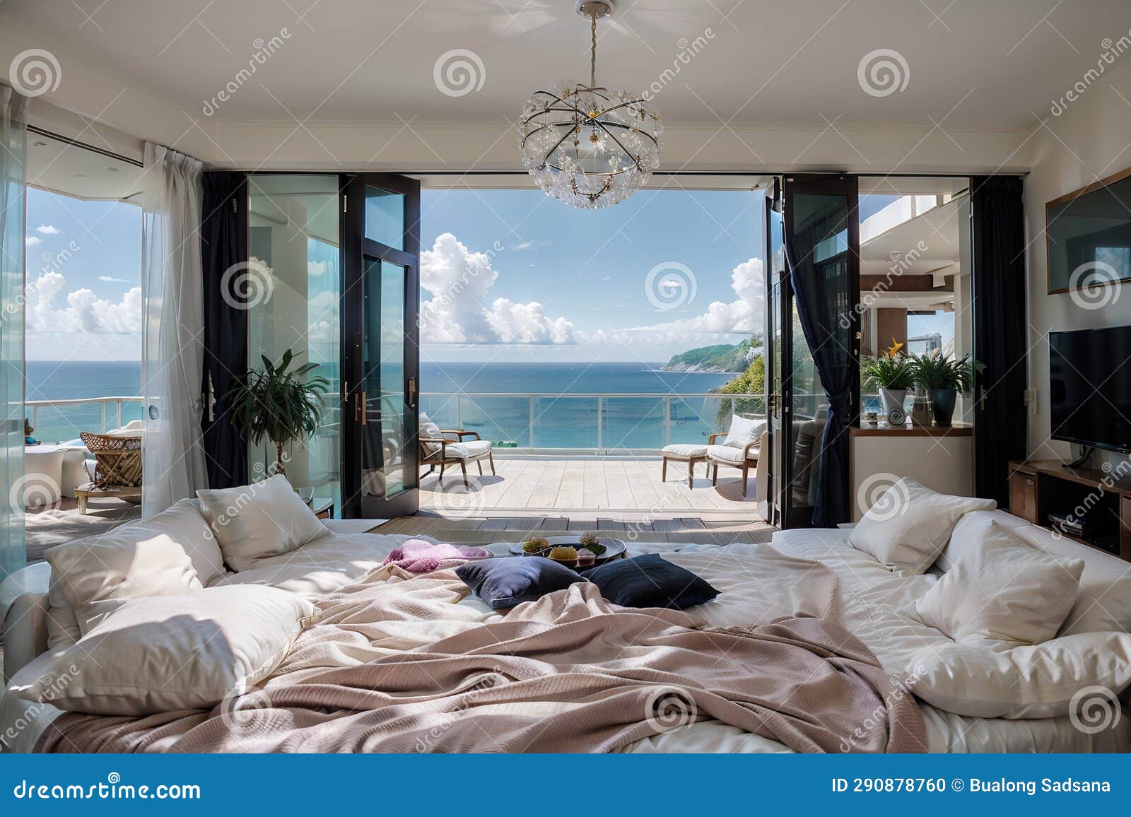 Showcasing Interior Design in Style Pristine Paradise Stock ...