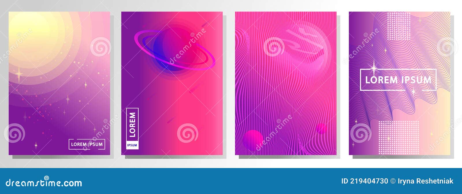 Set of Modern Abstract Background with Dynamic Space Design. Stock ...