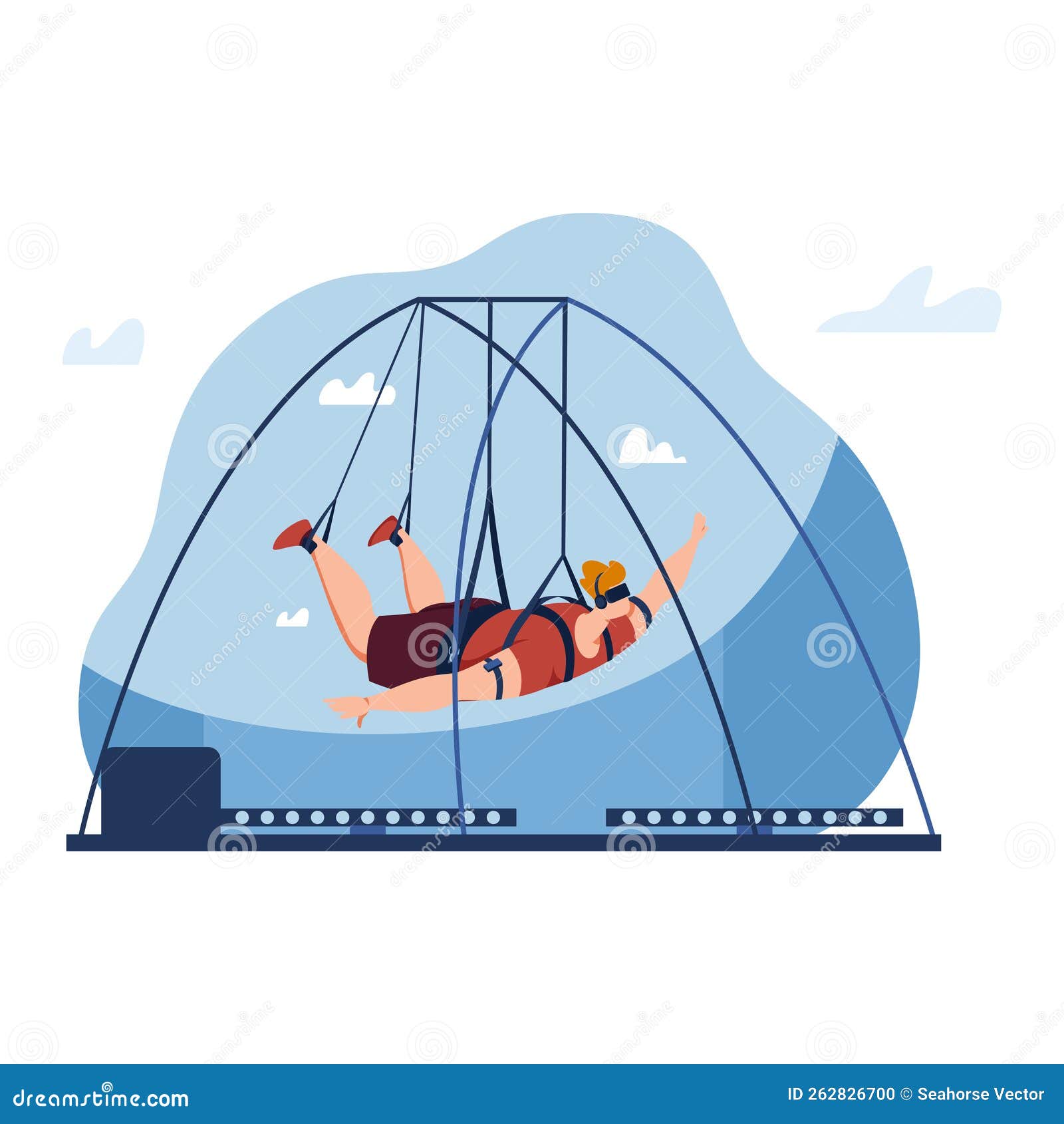 Virtual Reality Simulation with Headset Glasses Technology, Vector ...