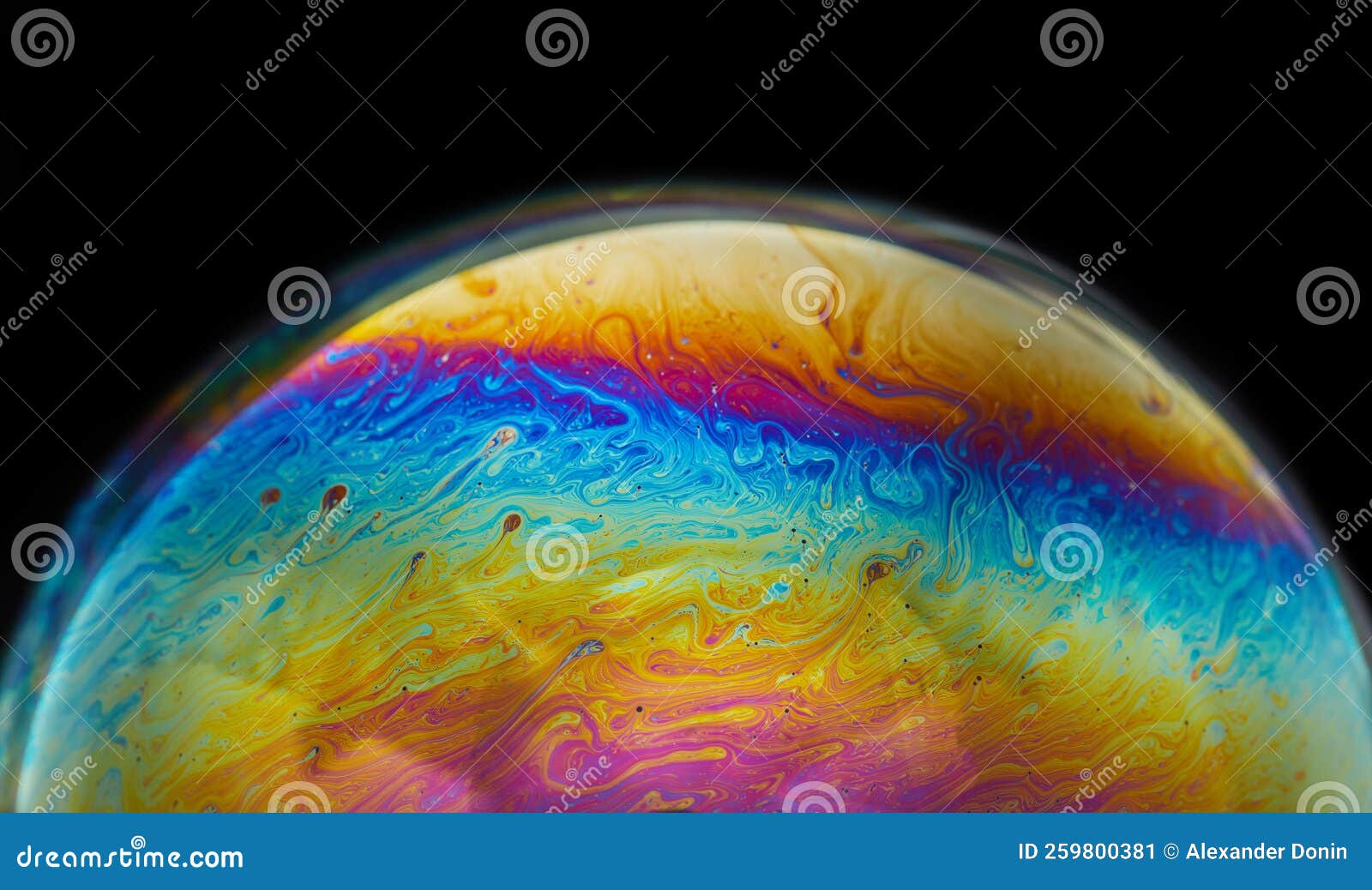 Virtual Reality Space with Abstract Multicolor Psychedelic Planet ...