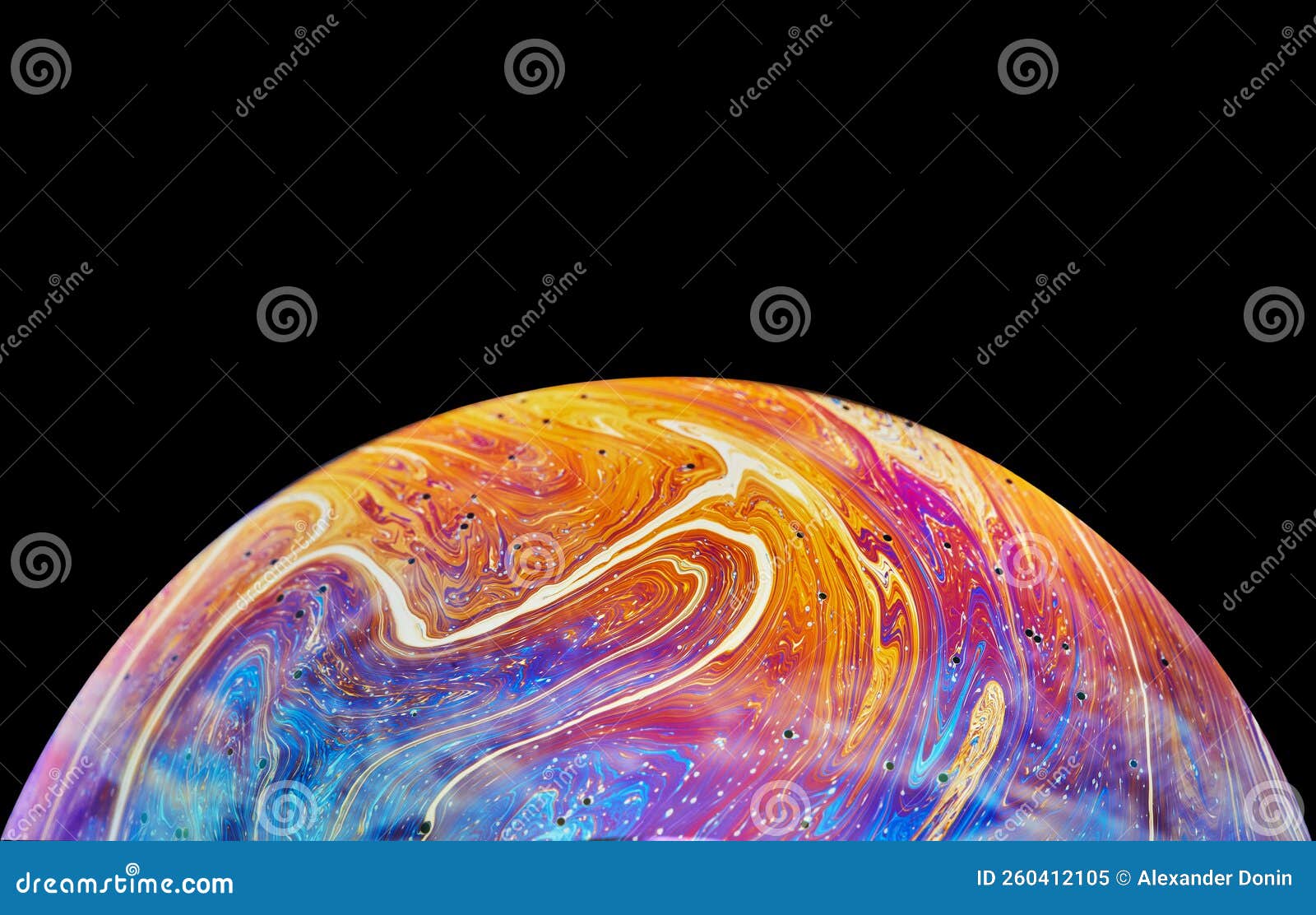 Virtual Reality Space with Abstract Multicolor Psychedelic Planet ...