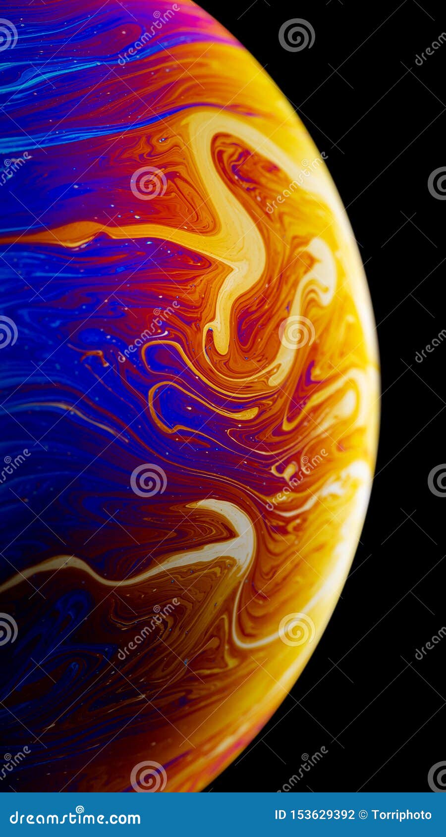 Abstract Colorful Planet on Black Background Stock Photo - Image of ...