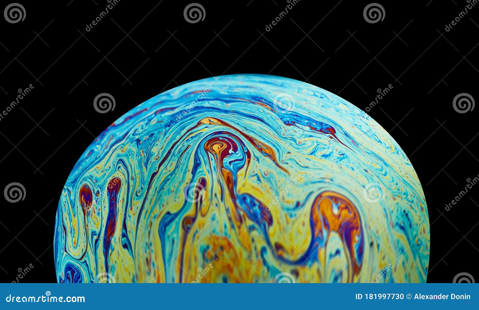 Virtual Reality Space with Abstract Multicolor Psychedelic Planet ...