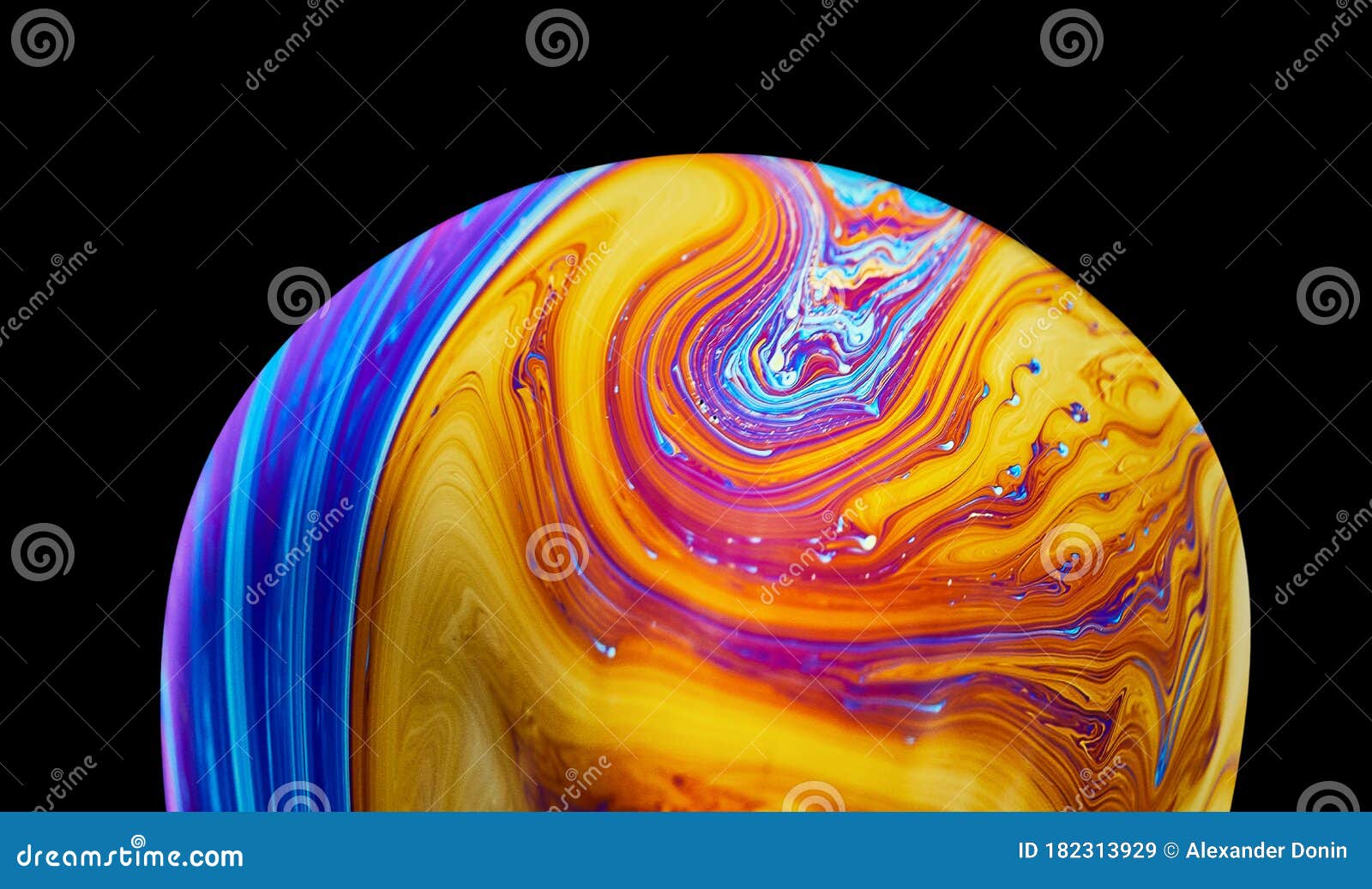 Virtual Reality Space with Abstract Multicolor Psychedelic Planet ...