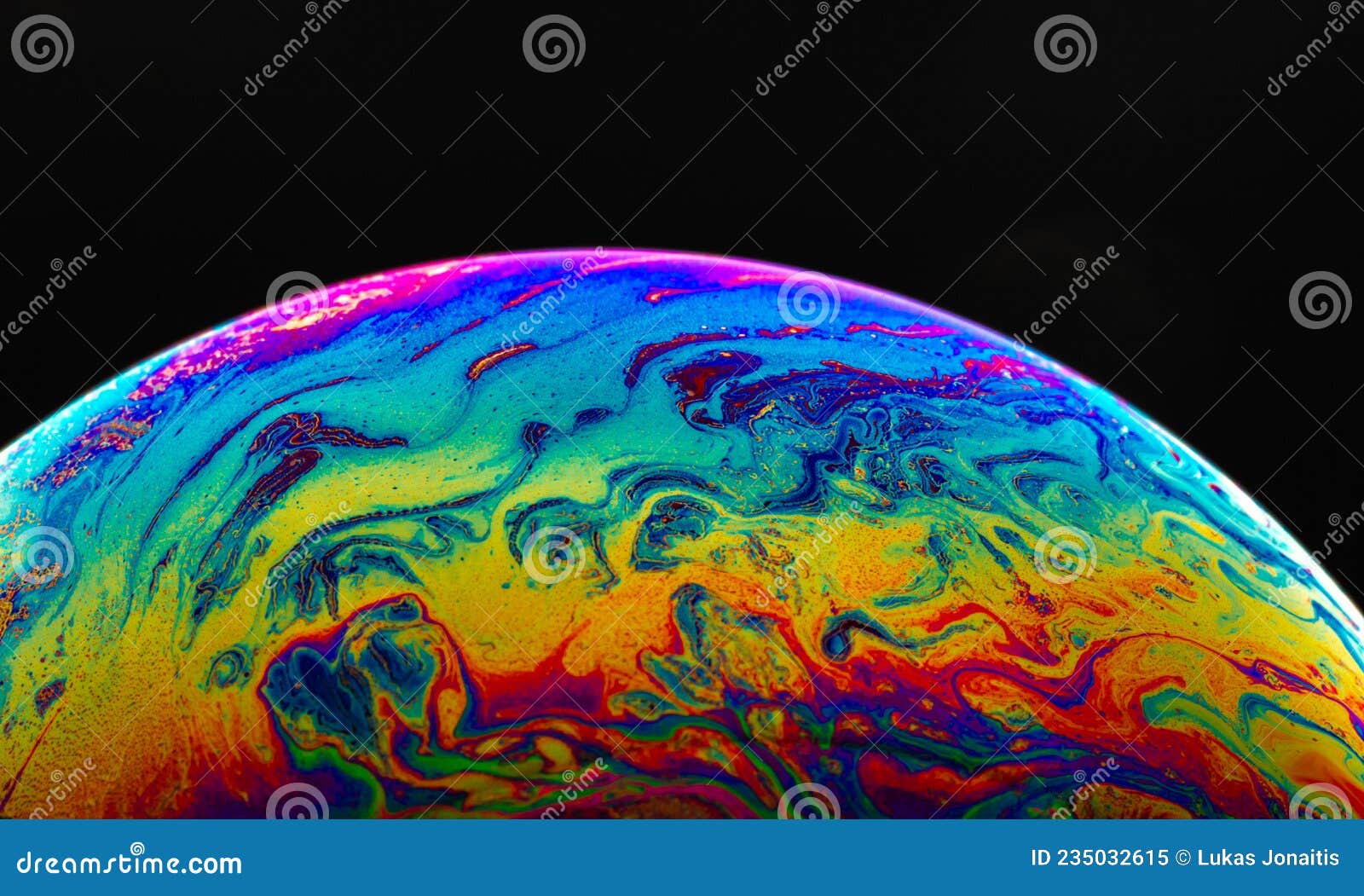 Virtual Reality Space with Abstract Multicolor Psychedelic Planet ...
