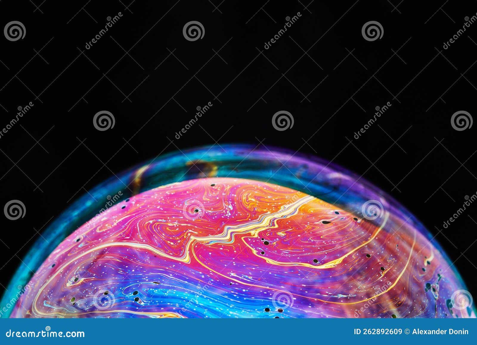 Virtual Reality Space with Abstract Multicolor Psychedelic Planet ...