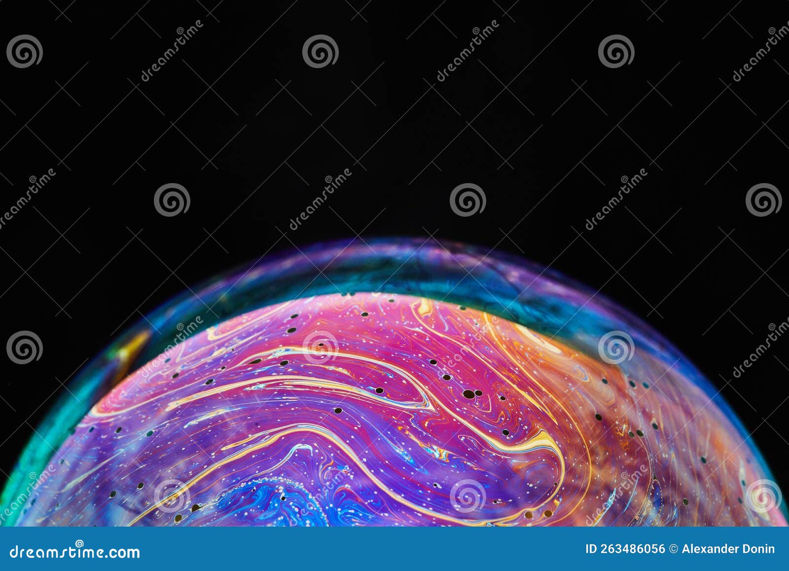 Virtual Reality Space with Abstract Multicolor Psychedelic Planet ...