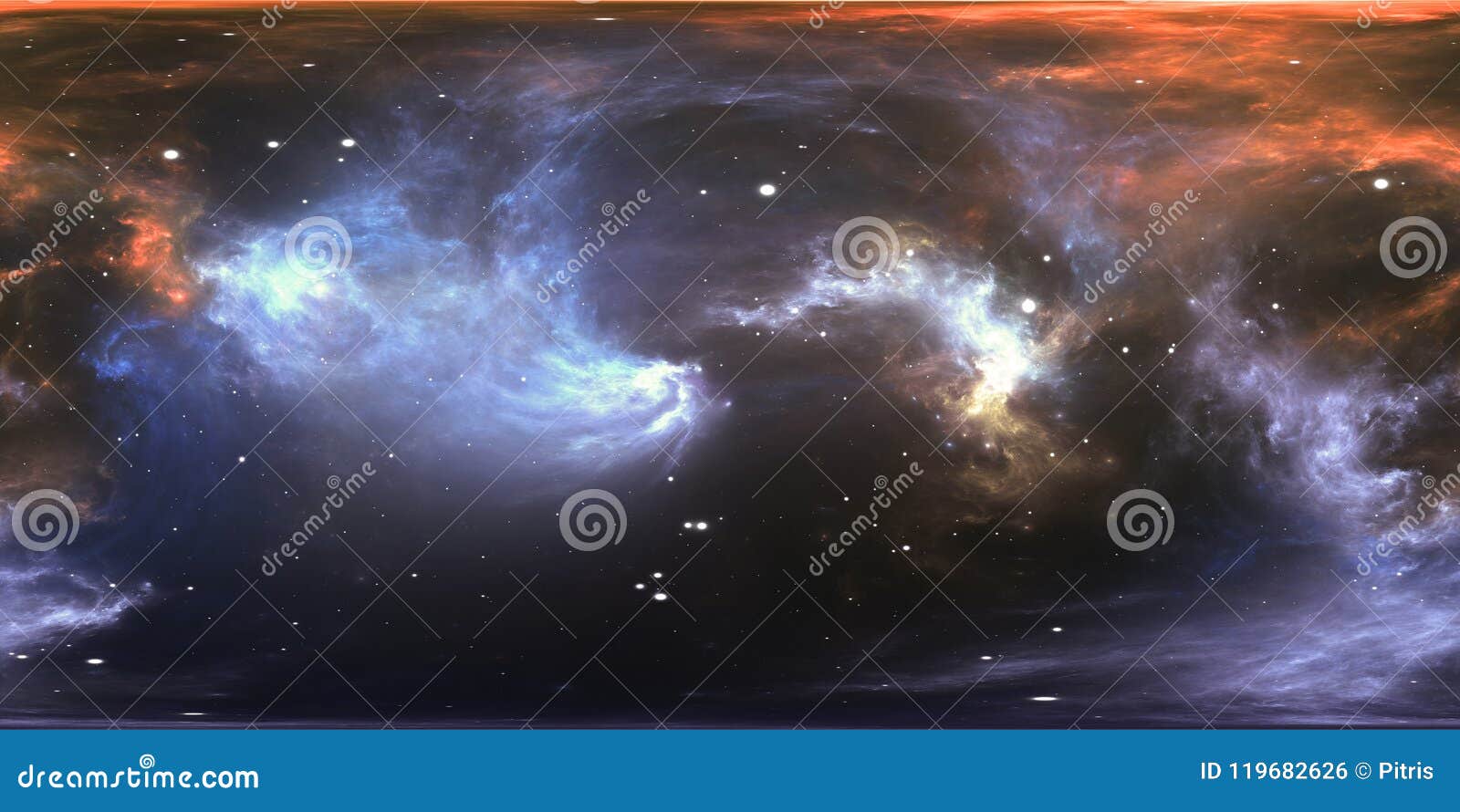 Virtual Reality Stellar System and Nebula. Panorama, Environment 360 ...