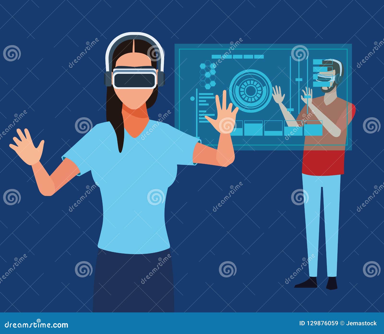 Virtual reality technology stock vector. Illustration of glasses ...