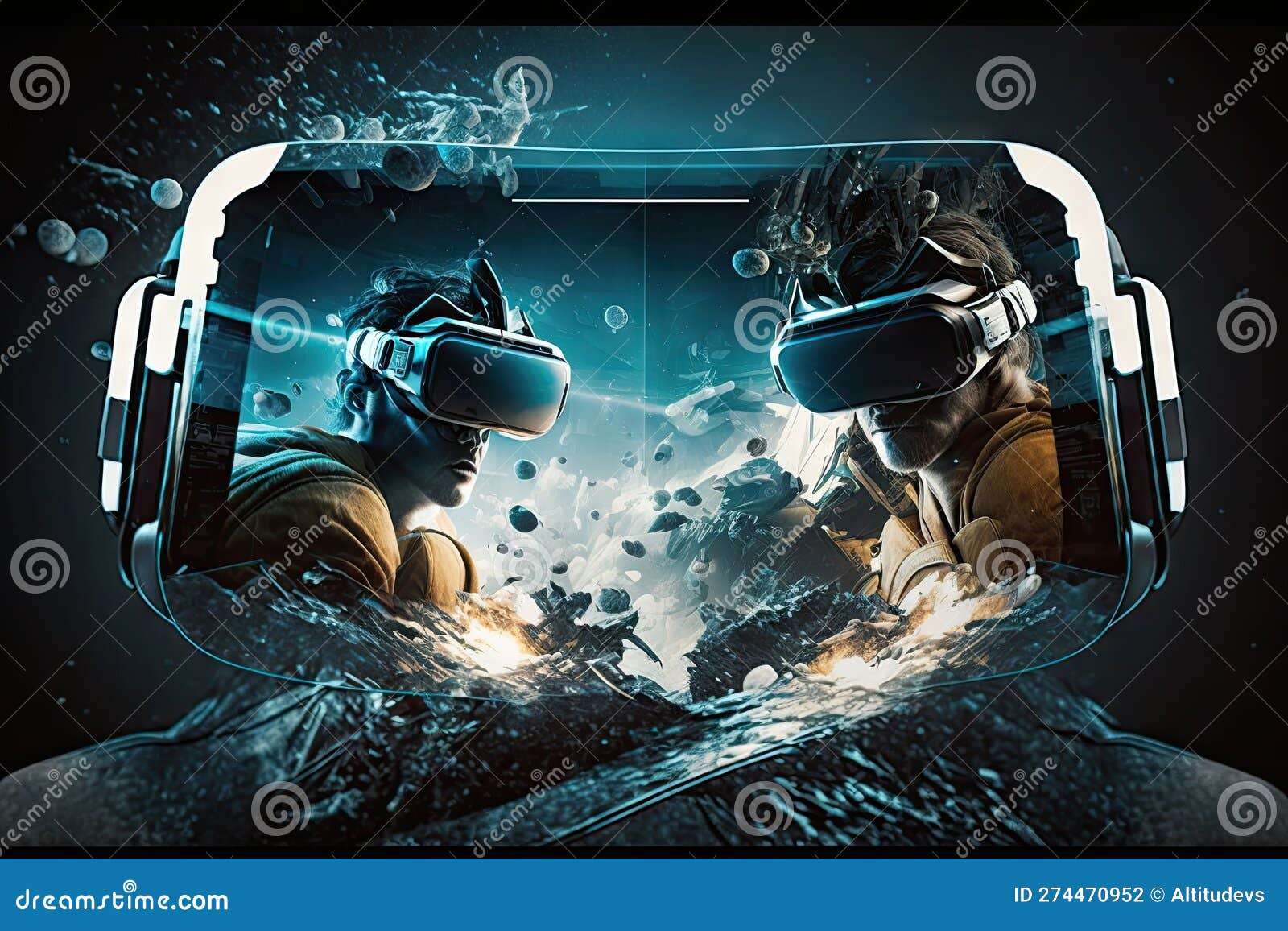 Virtual Reality Technology with Gaming Tablet Vr Headset Double ...
