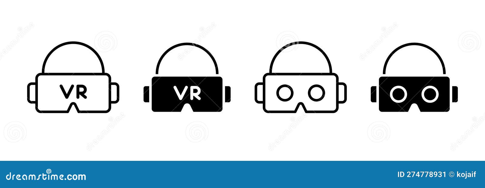 Virtual Reality Technology Vector Icon Set. VR Headset Symbol Stock ...