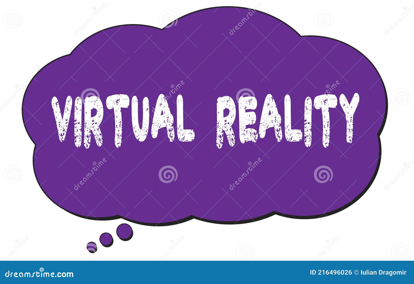 VIRTUAL REALITY Text Written on a Violet Cloud Bubble Stock ...
