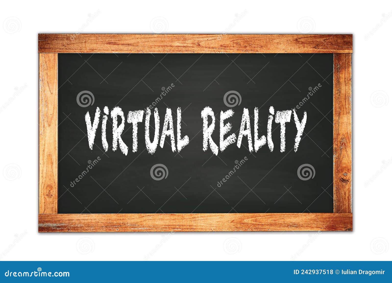 VIRTUAL REALITY Text Written on Wooden Frame School Blackboard Stock ...