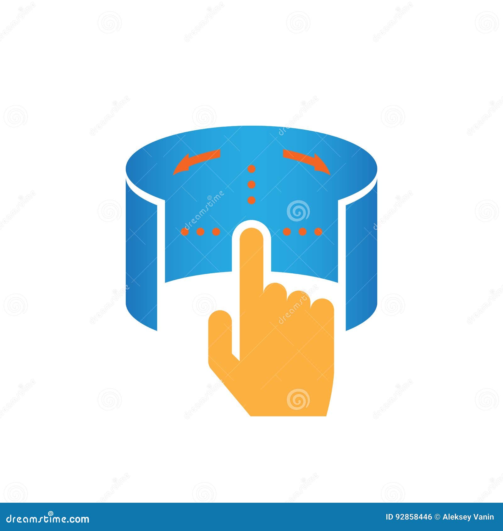 Virtual Reality Touch Interface Icon Vector, Solid Logo Illustration ...
