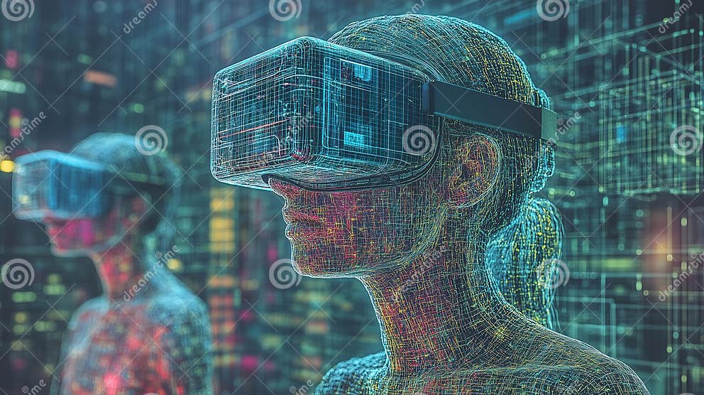 Virtual Reality Users Engaged in Immersive Experience Amidst Digital ...