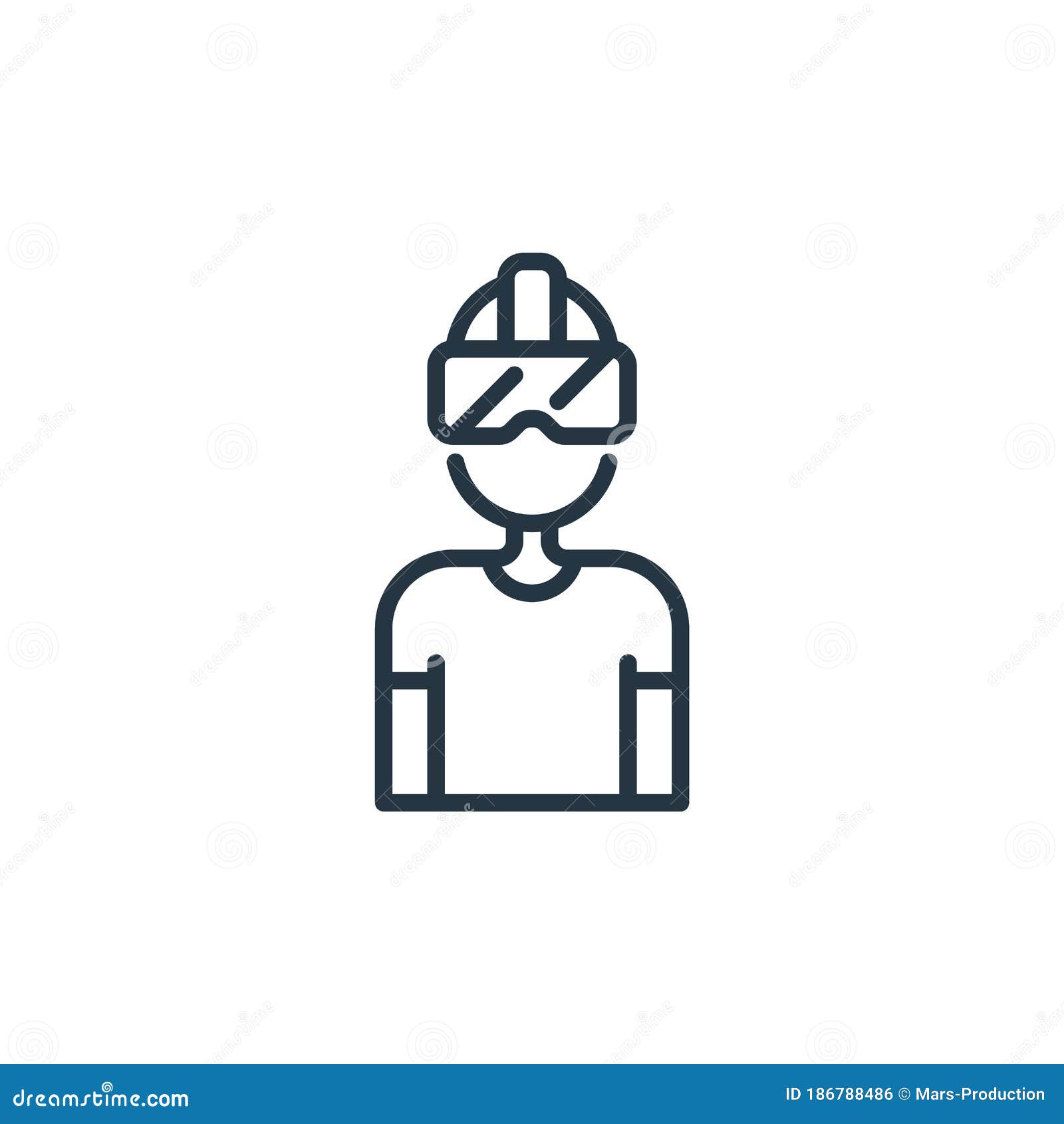 Virtual Reality Vector Icon. Virtual Reality Editable Stroke Stock ...