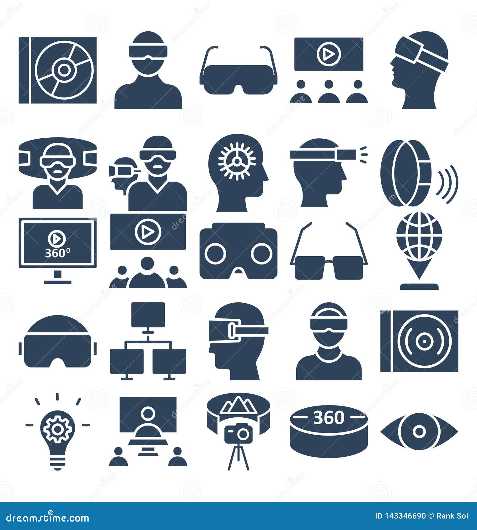 Virtual Reality Vector Icons Pack That Can Be Easily Modified Or Edit ...