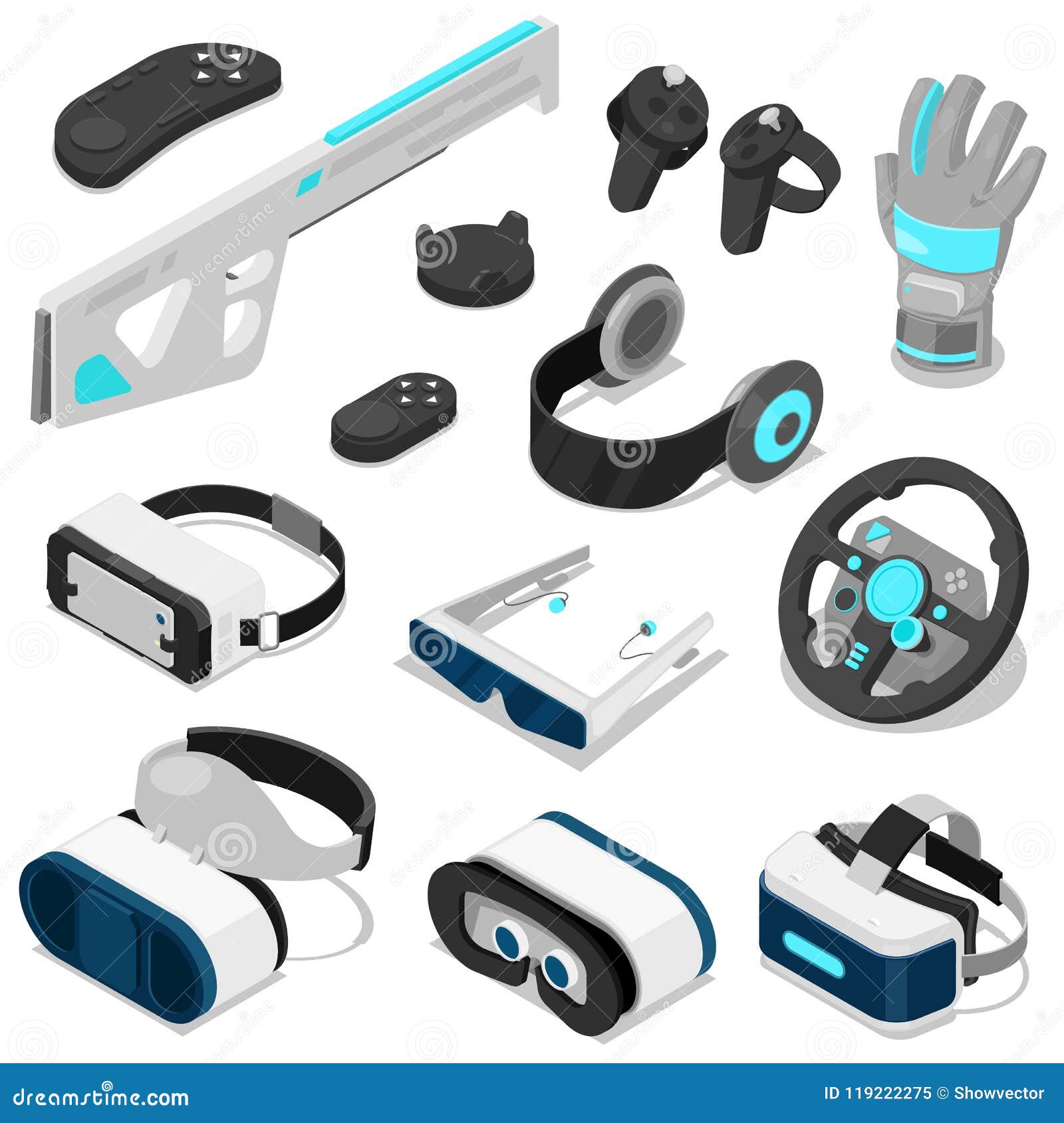 Virtual Reality Vector Vc Gaming Digital Device or Gadget 3d Glasses or ...