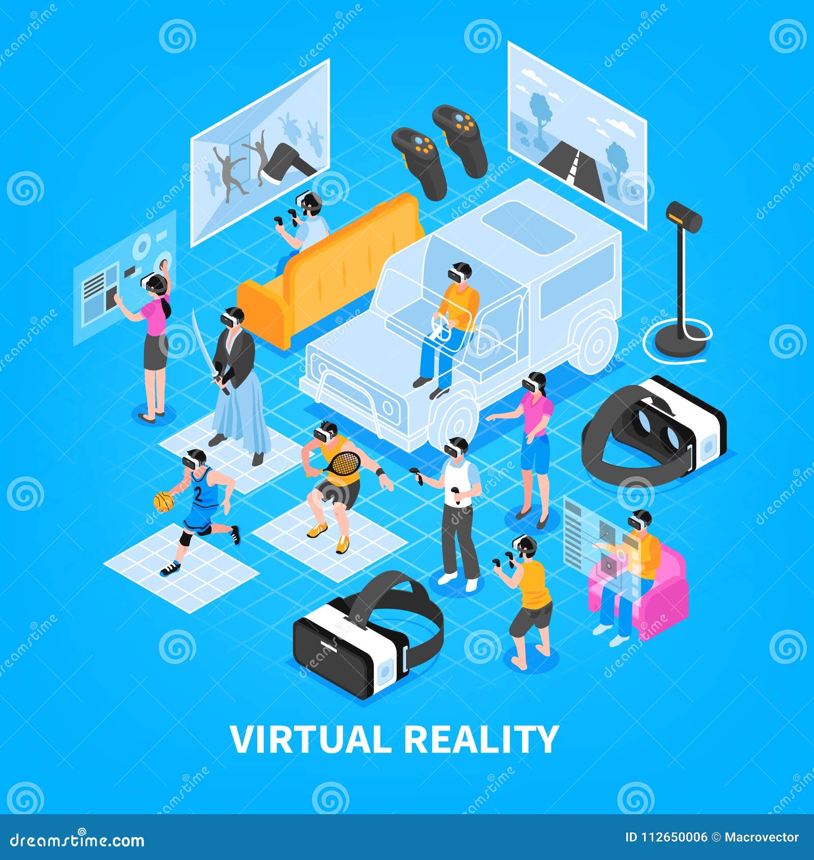 VR Headset Displays A Computer-generated 3D Virtual Environment Stock ...