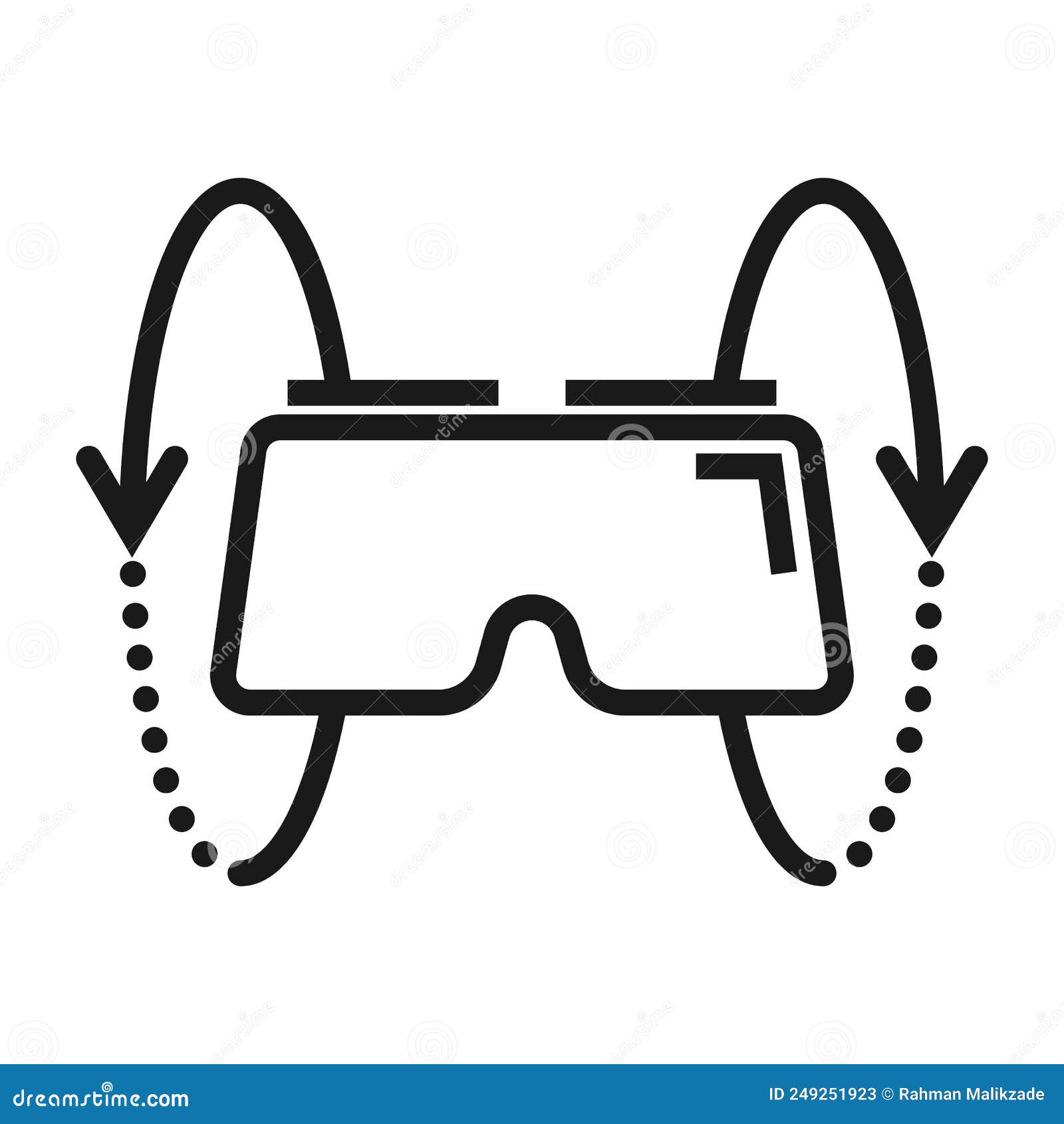 Virtual Reality or VR Glasses Rotation 360 Degrees Icon Stock Vector ...