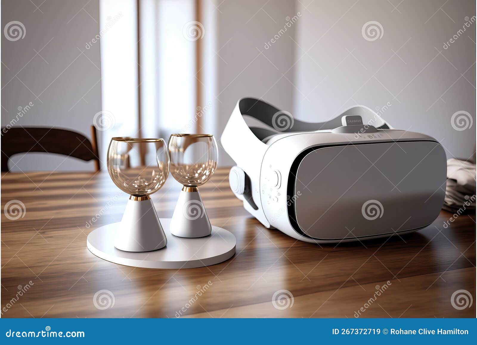 Virtual Reality or VR Goggles Sitting on Table, Generative AI Stock ...