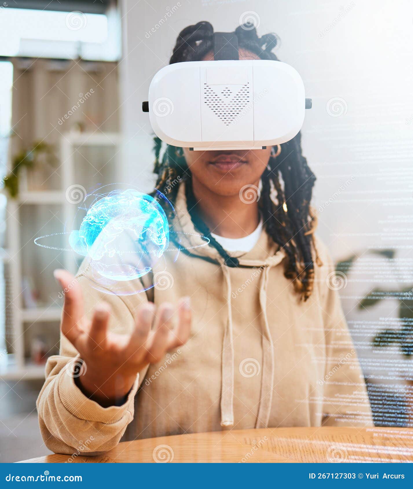 Virtual Reality, Vr Metaverse or Woman with Globe Hologram, 3d Cyber ... Virtual Reality, Vr Metaverse or Woman with Globe Hologram, 3d Cyber ...