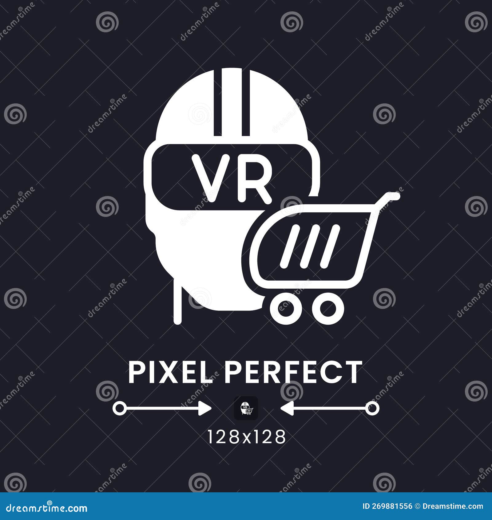 Virtual Reality White Solid Desktop Icon Stock Vector - Illustration of ...