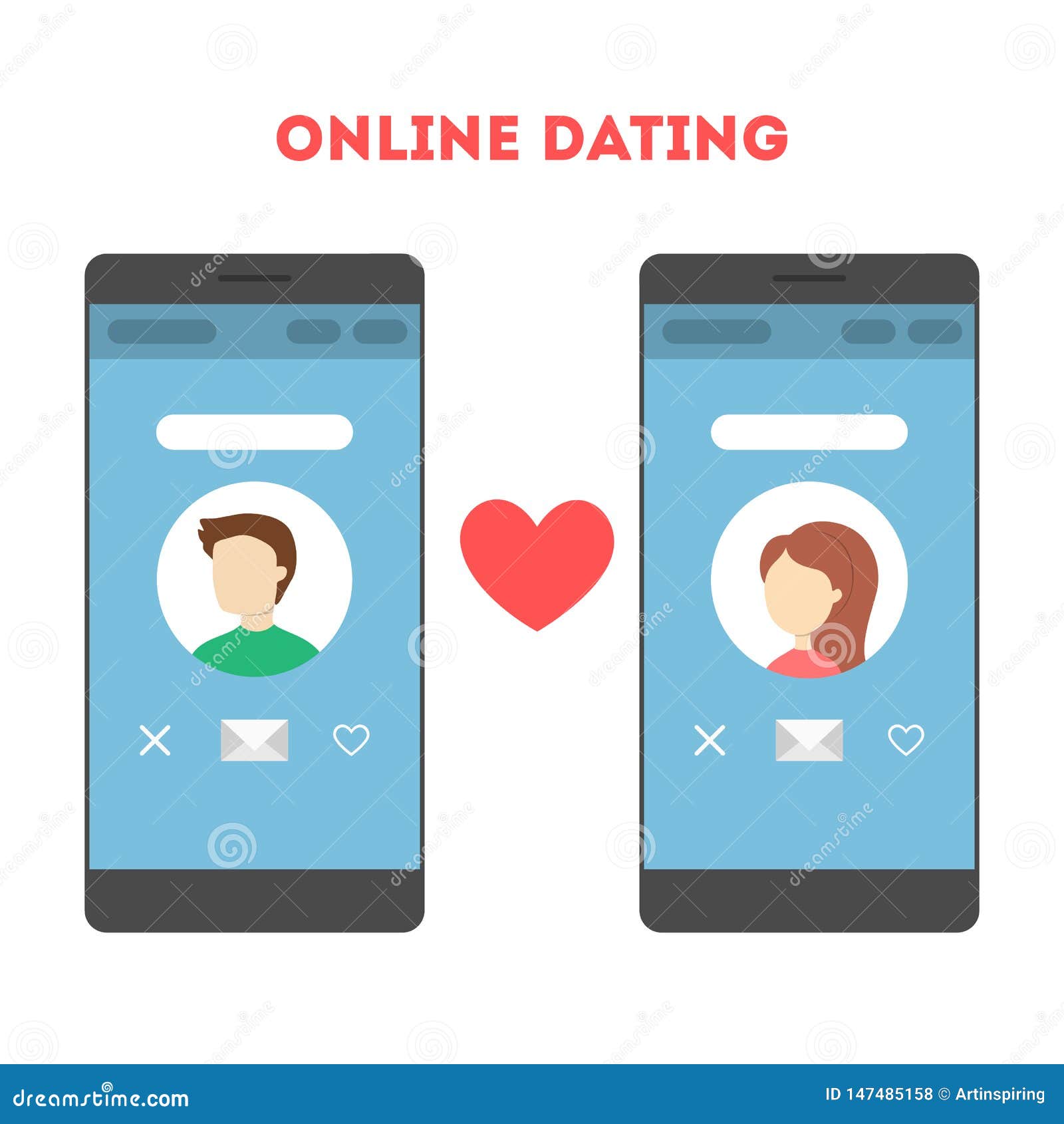Virtual Relationship and Love Dialog. Communication between People ...