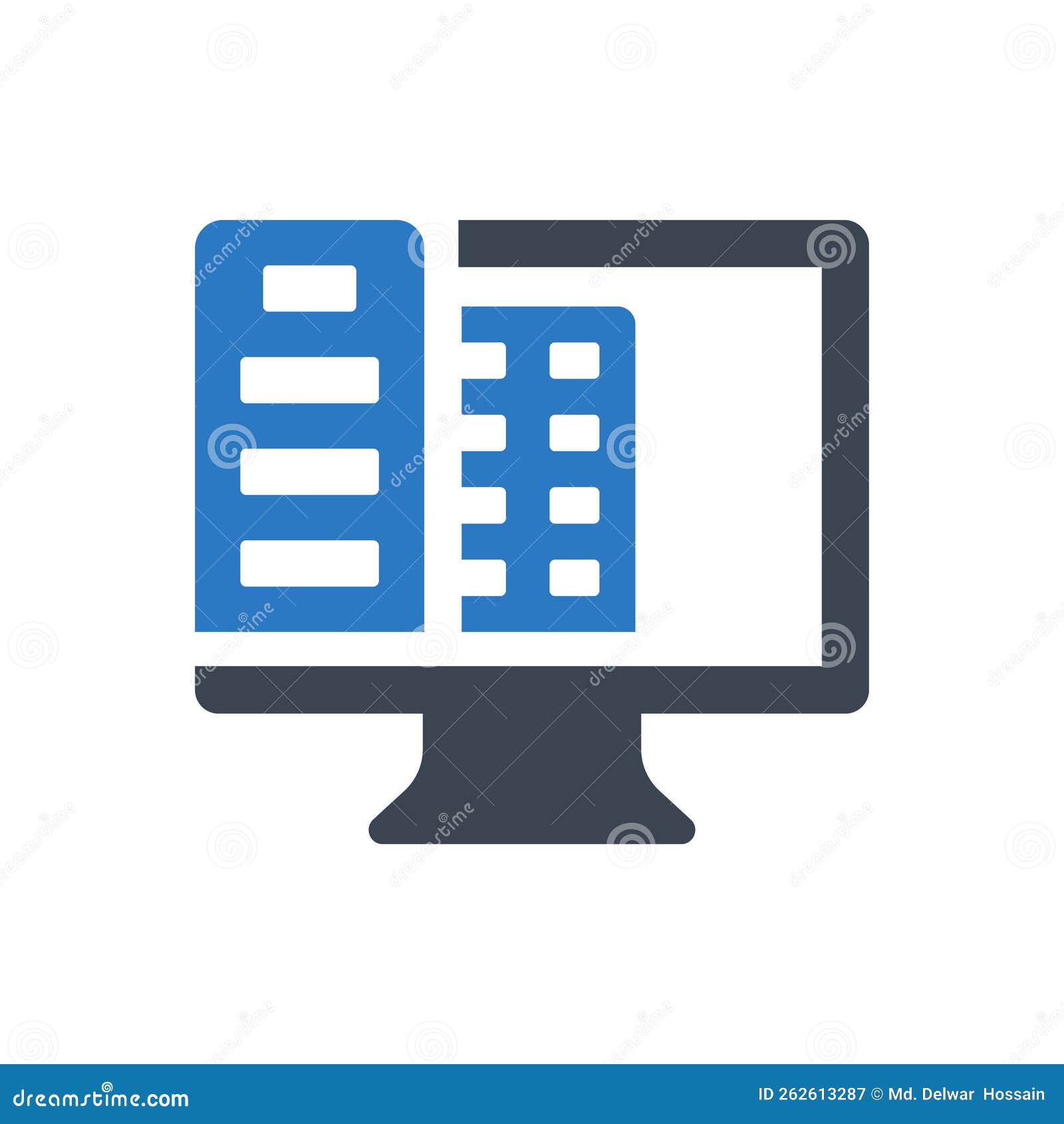 Virtual remote office icon stock vector. Illustration of icon - 262613287