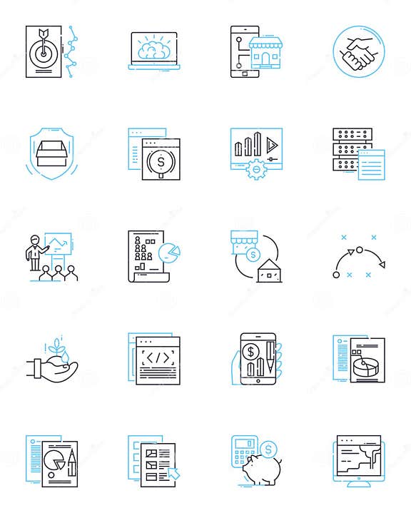 Virtual Reports Linear Icons Set. Interactive, Immersive, Accessible ...
