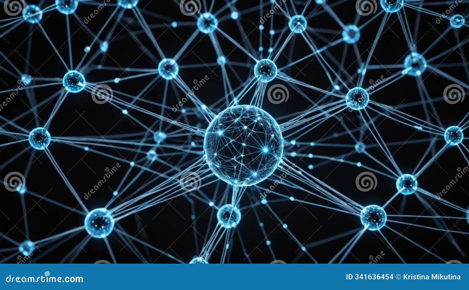 A Virtual Representation of a Digital Network, with Glowing Nodes and ...