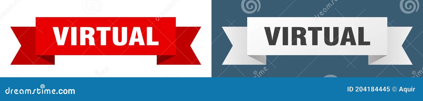Virtual Ribbon. Virtual Isolated Paper Sign. Banner Stock Vector ...