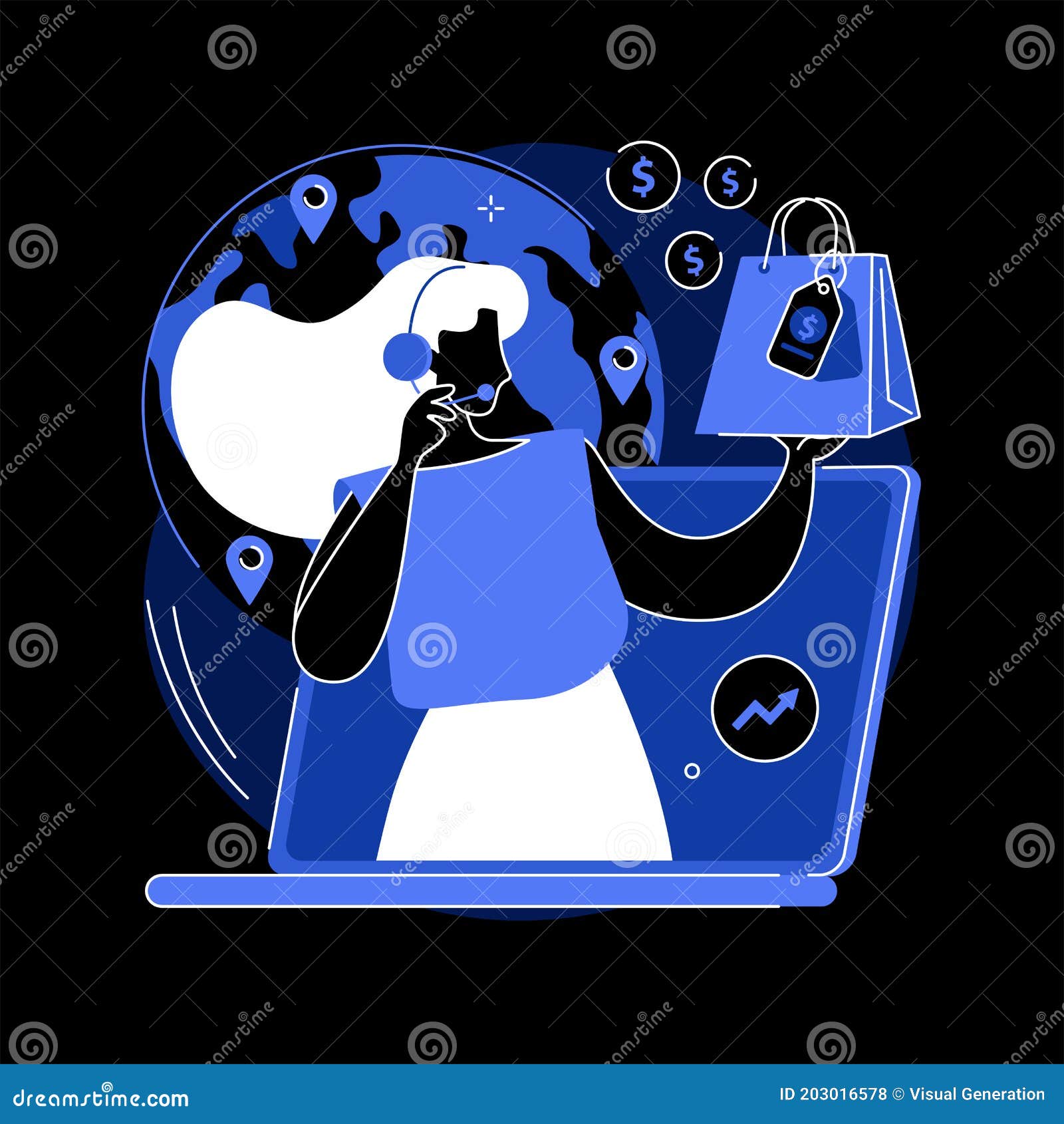 Virtual Sales Abstract Concept Vector Illustration. Stock Vector ...