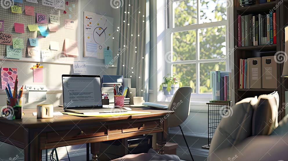 Virtual School and Work from Home Stock Illustration - Illustration of work, school: 310065680