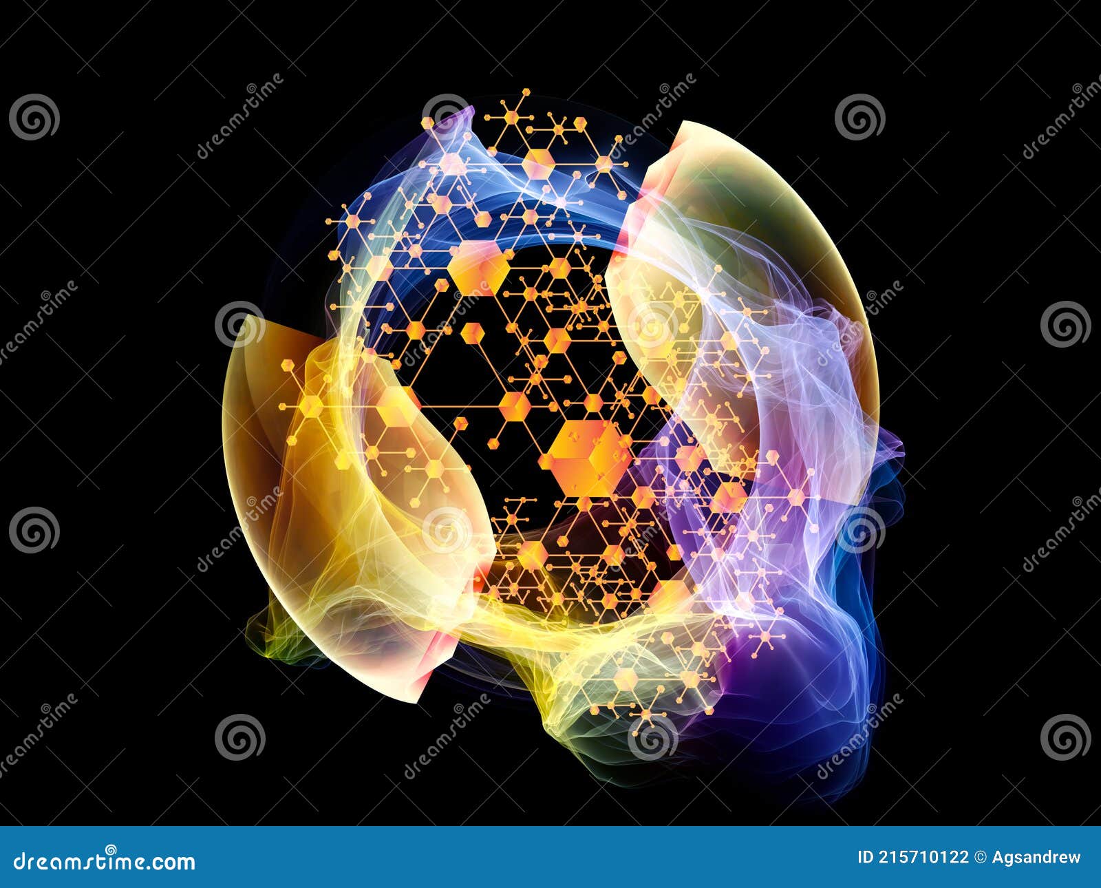 Virtual Science stock illustration. Illustration of rendering - 215710122