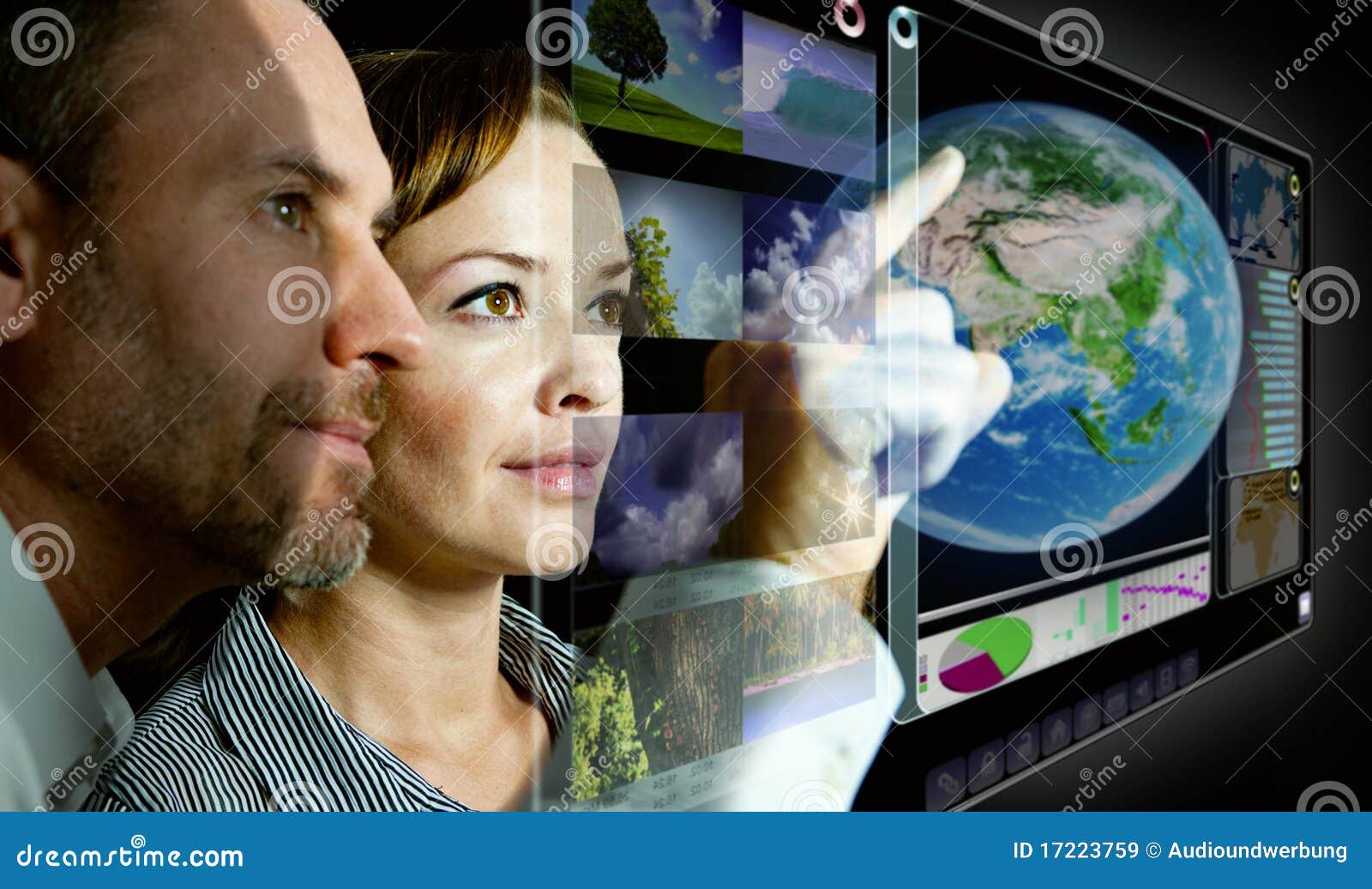 Virtual Screen 3D stock image. Image of interactive, holidays - 17223759