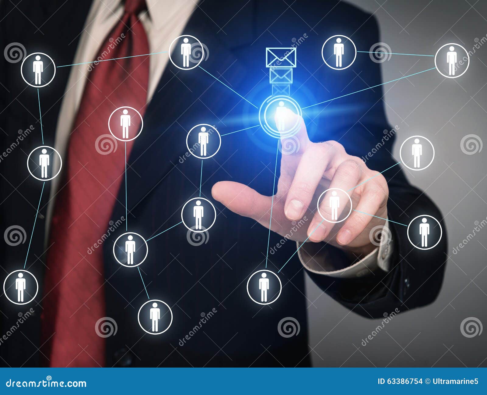 Virtual Screen Communication Interface Stock Photo - Image of finger ...