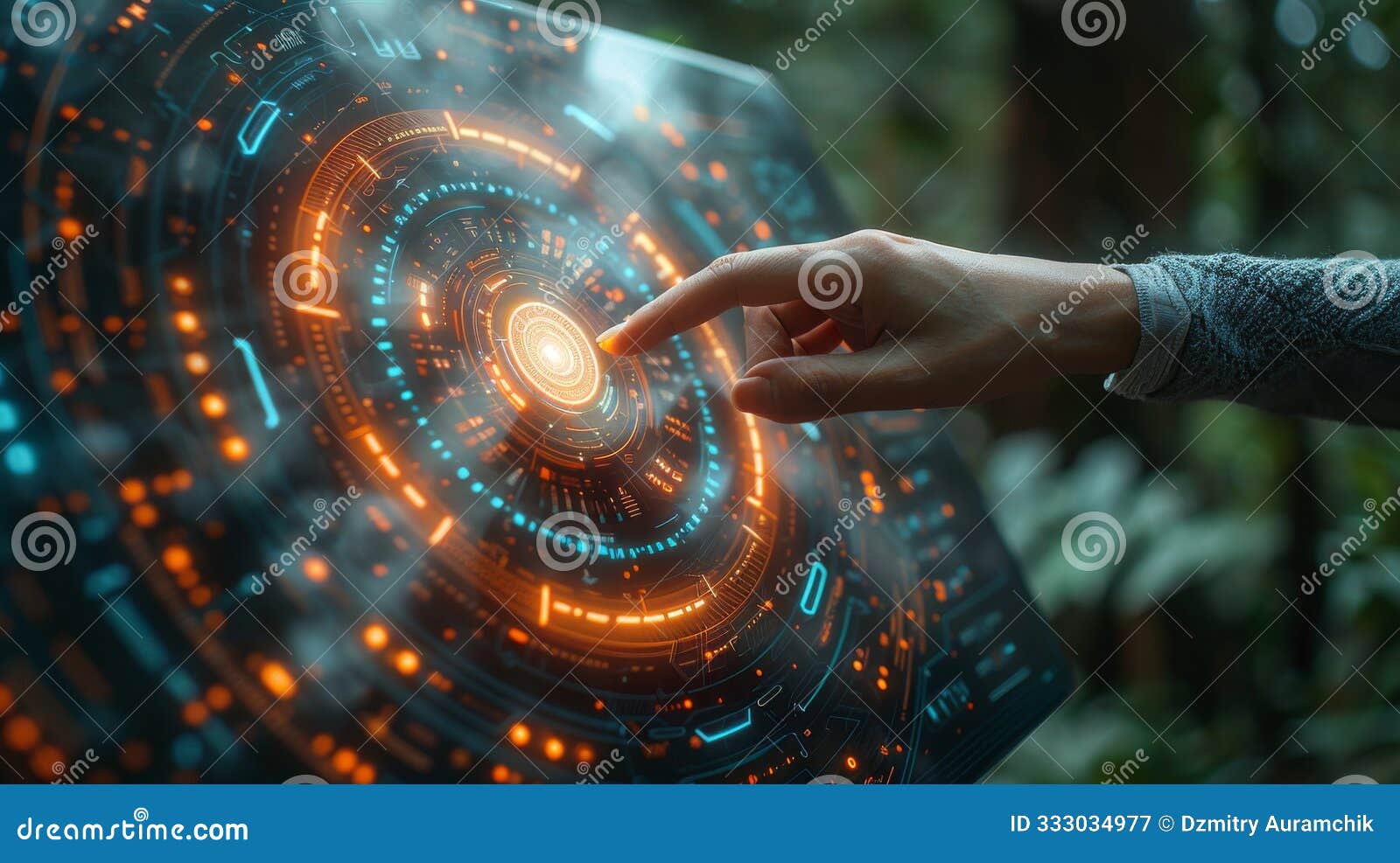 A Virtual Screen Displays a Circular Smart Home Automation Assistant ...