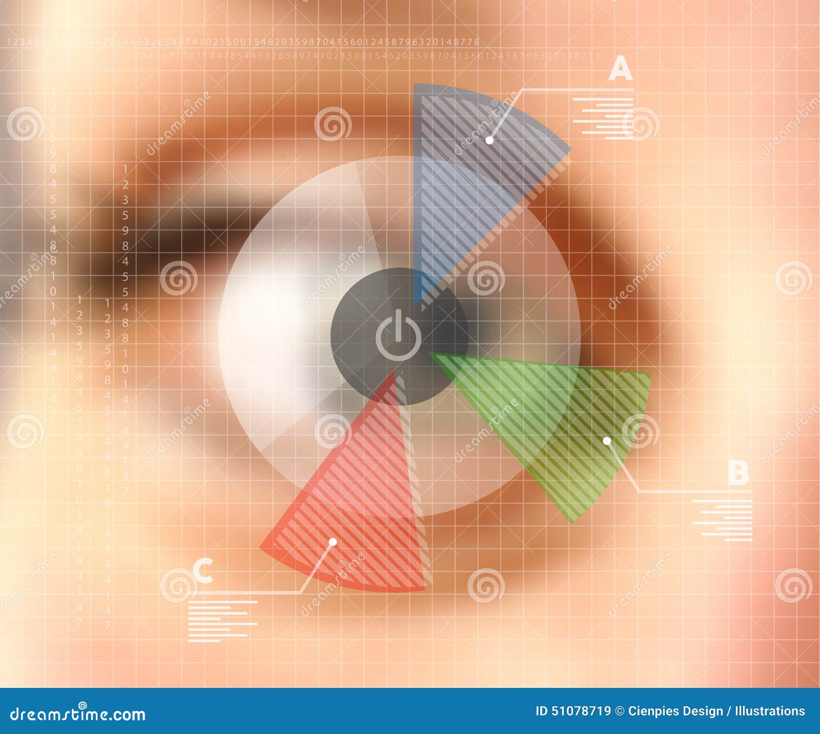 Virtual Screen Eye Infographics Blurred Effect Stock Vector ...