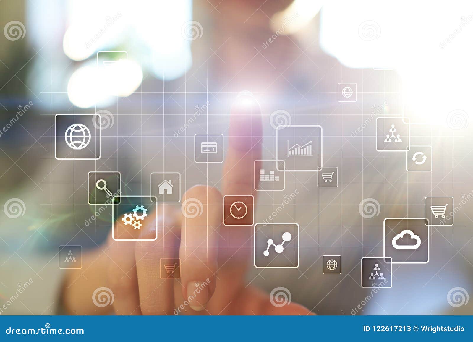 Virtual Screen Interface with Applications Icons. APPS. Strategy ...