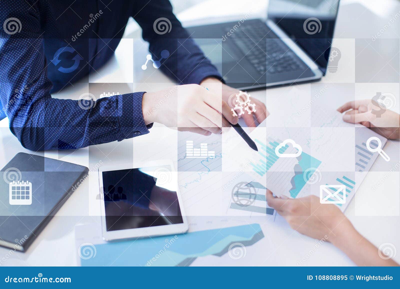 Virtual Screen Interface with Applications Icons. APPS. Strategy ...