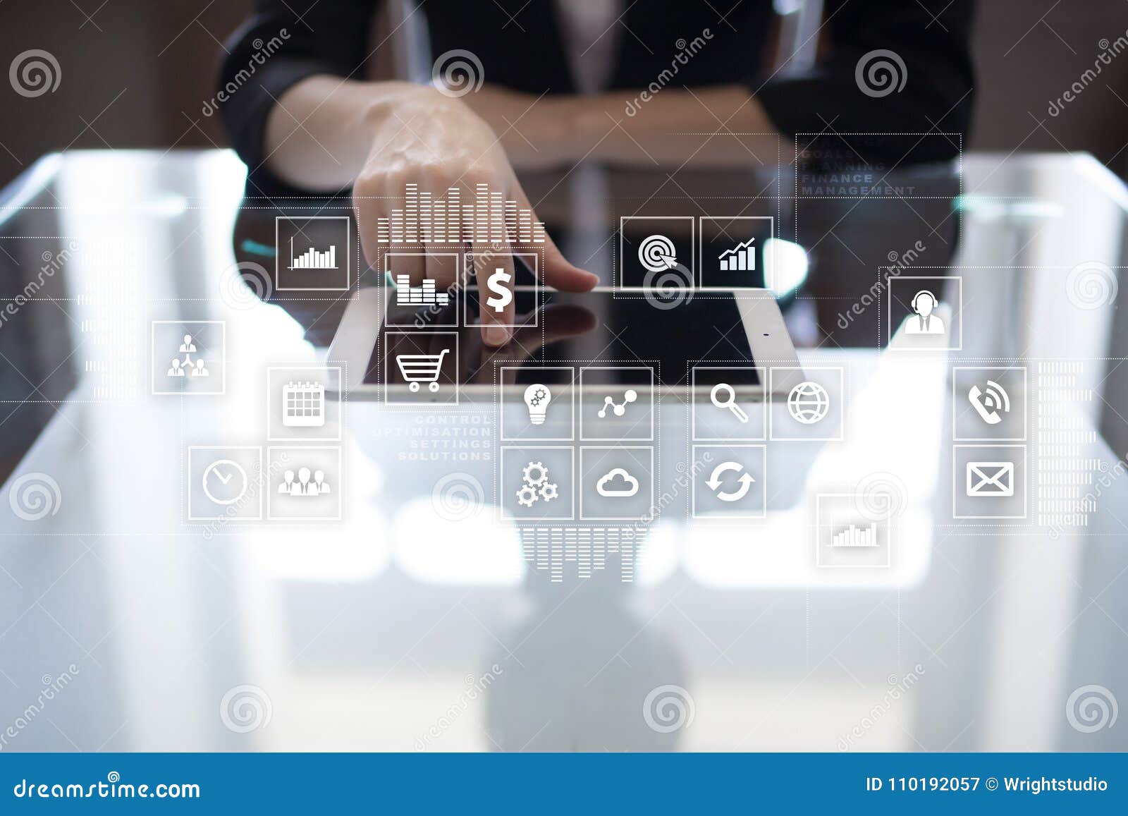 Virtual Screen Interface with Applications Icons. APPS. Strategy ...