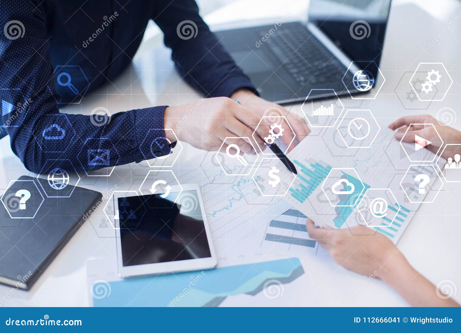 Virtual Screen Interface with Applications Icons. APPS. Strategy ...