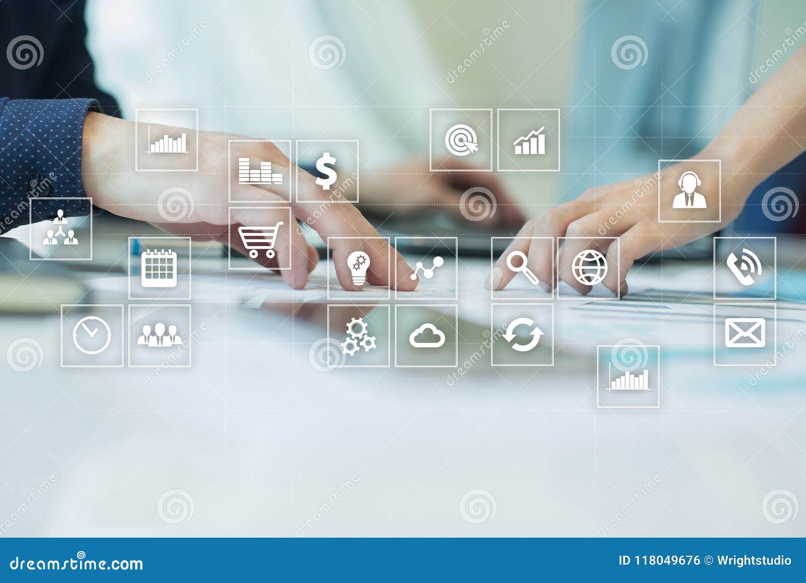 Virtual Screen Interface with Applications Icons. APPS. Strategy ...