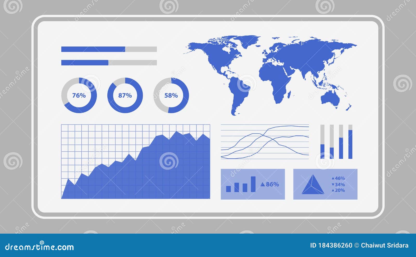 Virtual Screen Showing Data Analytics Statistics Chart Dashboard ...