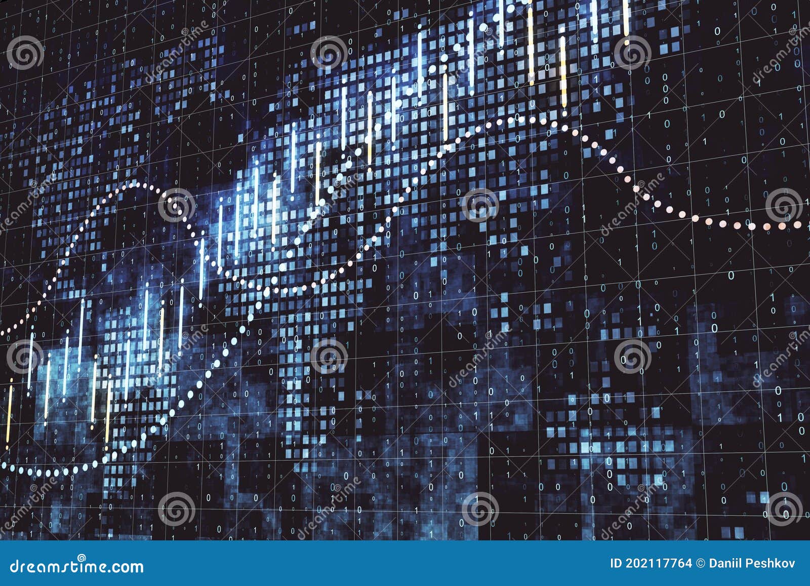 Virtual Screen with Stock Graphs and Digital World Map Stock ...